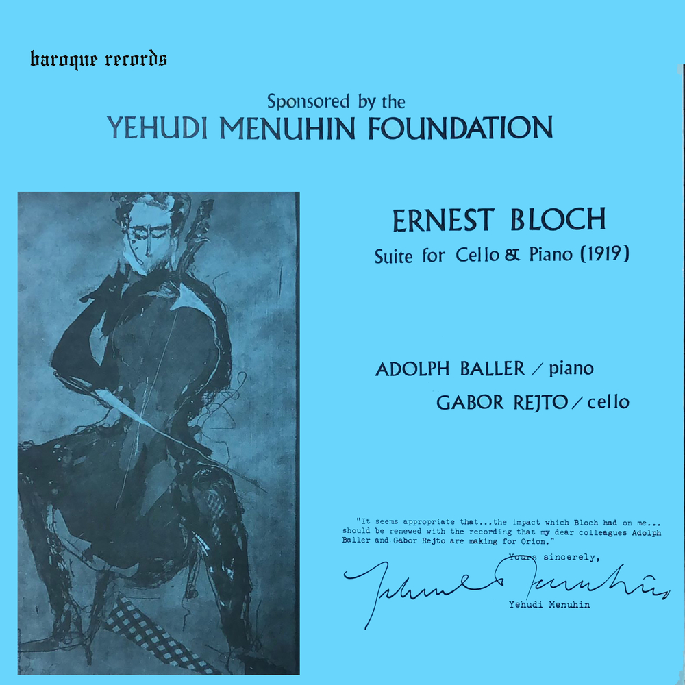 Adolph Baller; Gabor Rejto, Bloch: Suite No.2 for Solo Cello, B.94 in ...