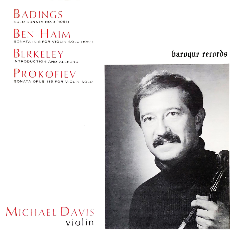 Michael Davis, Prokofieff: Sonata For Violin Op. 115 - Badings: Sonata ...